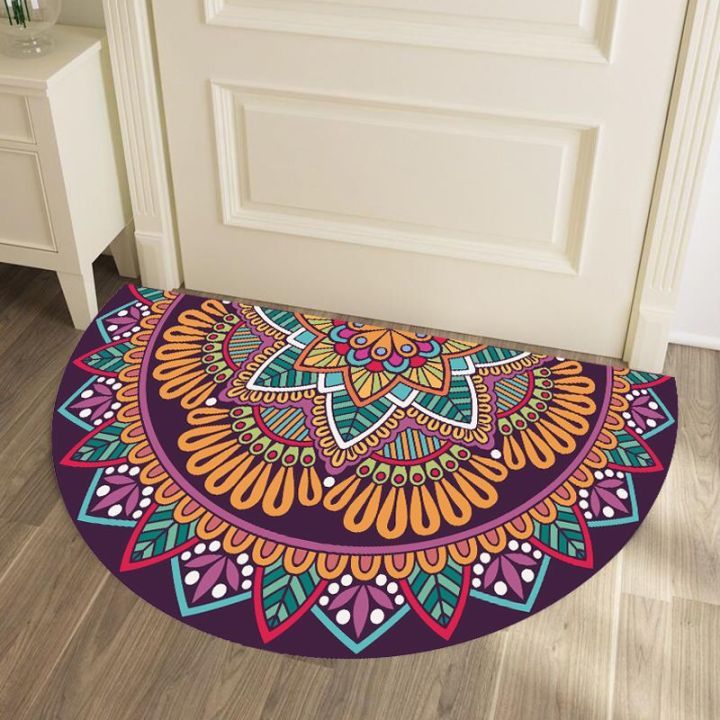 (In Stock) Crystal Velvet Carpet Deepavali Semi Circle Floor Mat DIWALI ...