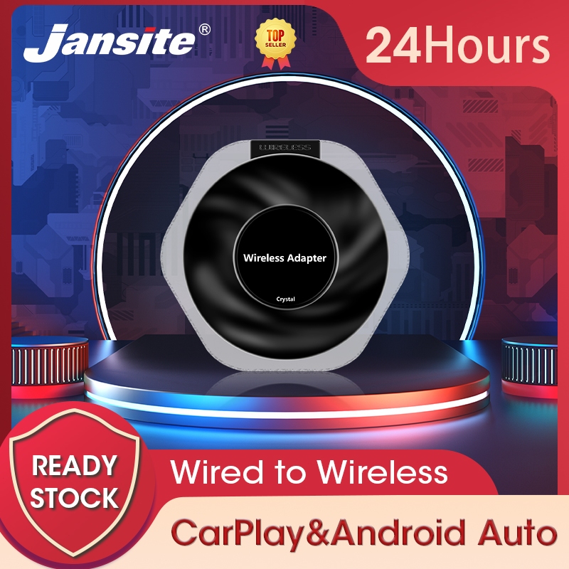Jansite Wireless CarPlay Android Car Wireless Adapter Smart USB Dongle Mini Box Plug and Play ...