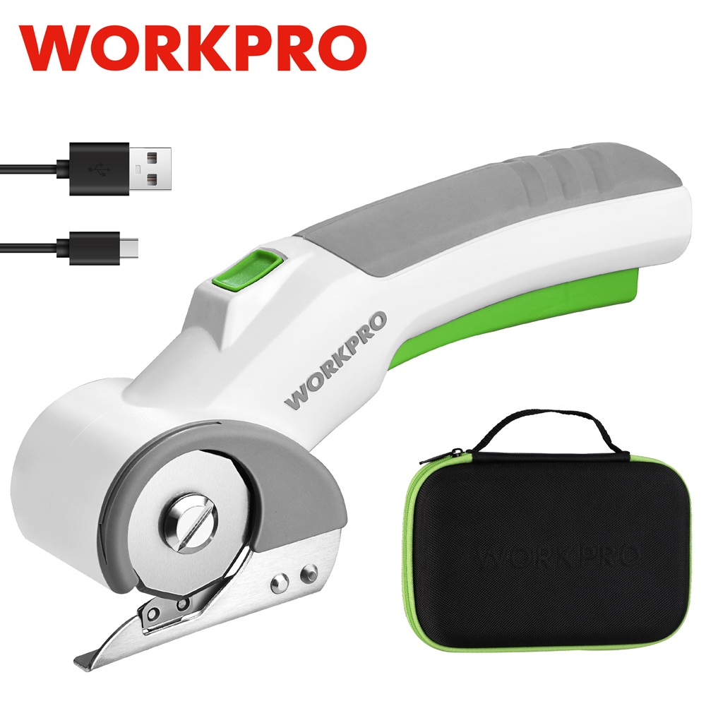 WORKPRO 3.6V USB Rechargeable Electric Scissor Cutting Fabric Leather ...