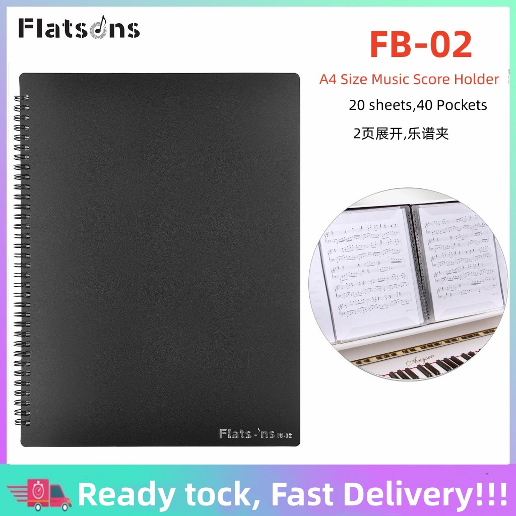 💥IN Stock🚚 Flatsons FB-02 A4 Size Music Score Folder 40 Pockets Paper ...
