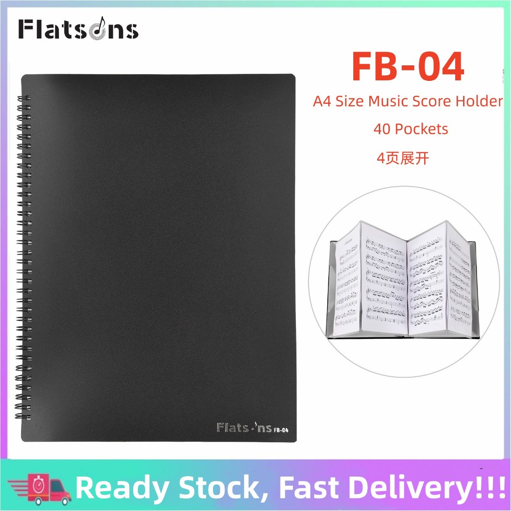 💥IN Stock🚚 Flatsons FB-04 A4 Size Music Score Folder 40 Pockets Paper ...