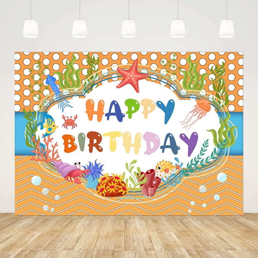 5x3ft Happy Birthday Photography Backdrop Under The Sea Party ...