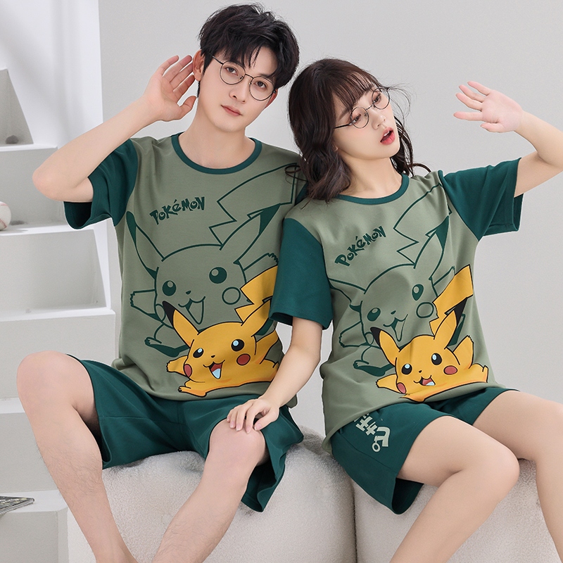 couple pyjamas set cotton nightwear plus size romantic cartoon one ...