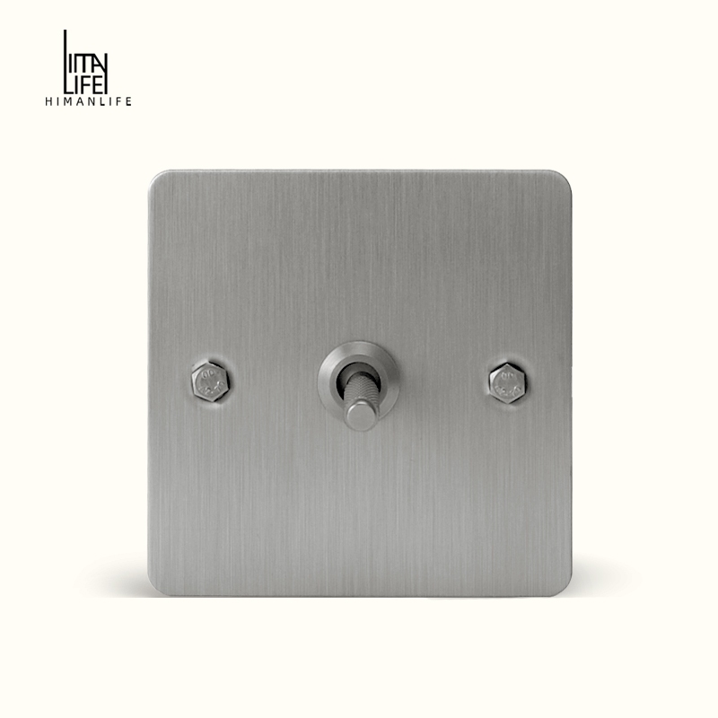 Avoir Toggle Switch And Socket Double UK Socket Brushed Nickel ...