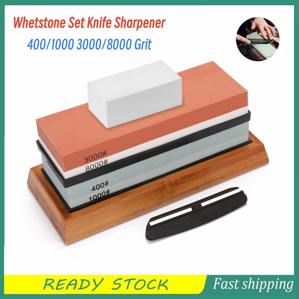 IN STOCK 400/1000 3000/8000 Grit Whetstone Set / Batu Asah / Pengasah ...