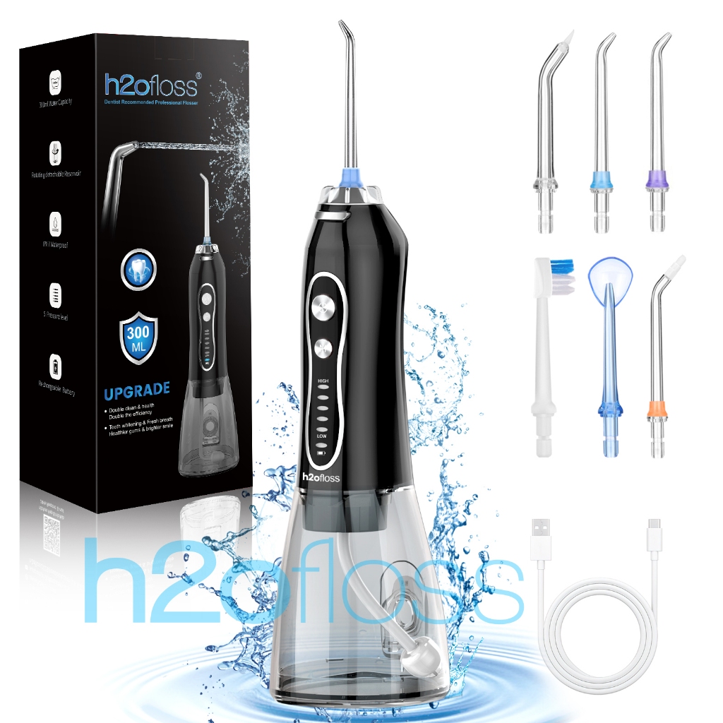H2ofloss Water Flosser for Teeth Cordless, Rechargeable Oral Irrigator ...