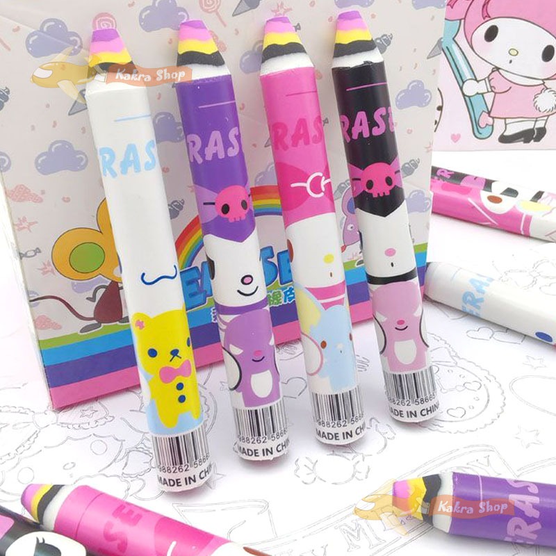 Sanrio Pokemon Pencil Eraser Kuromi Pikachu Capybara Large Rainbow ...