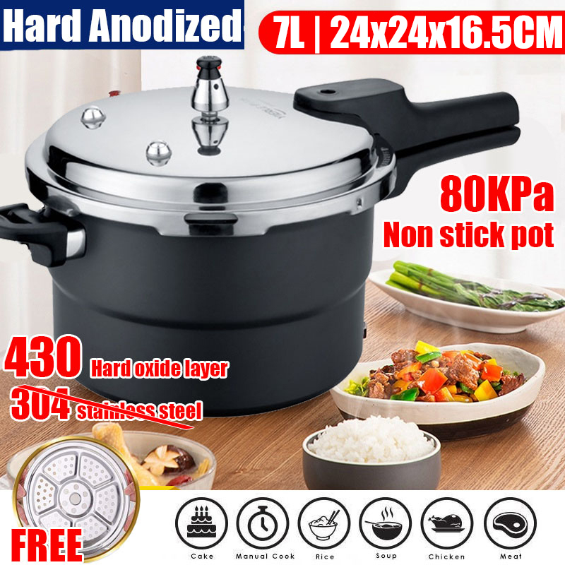 YIERLE 7L Stainless Steel Pressure Cooker 430 Composite Pot Bottom 24CM ...