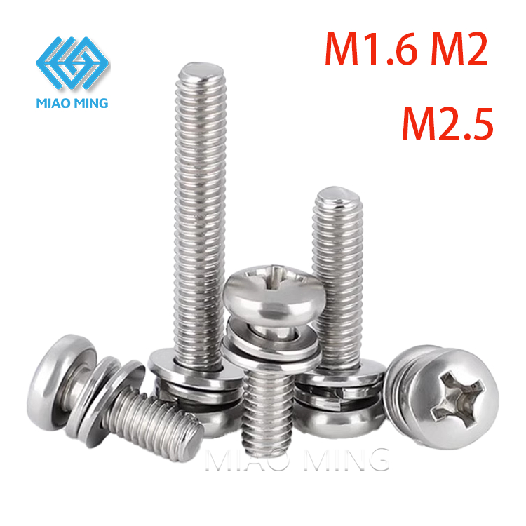 304 Stainless Steel Round Head Philips Bolt Spring Plain Washer ...