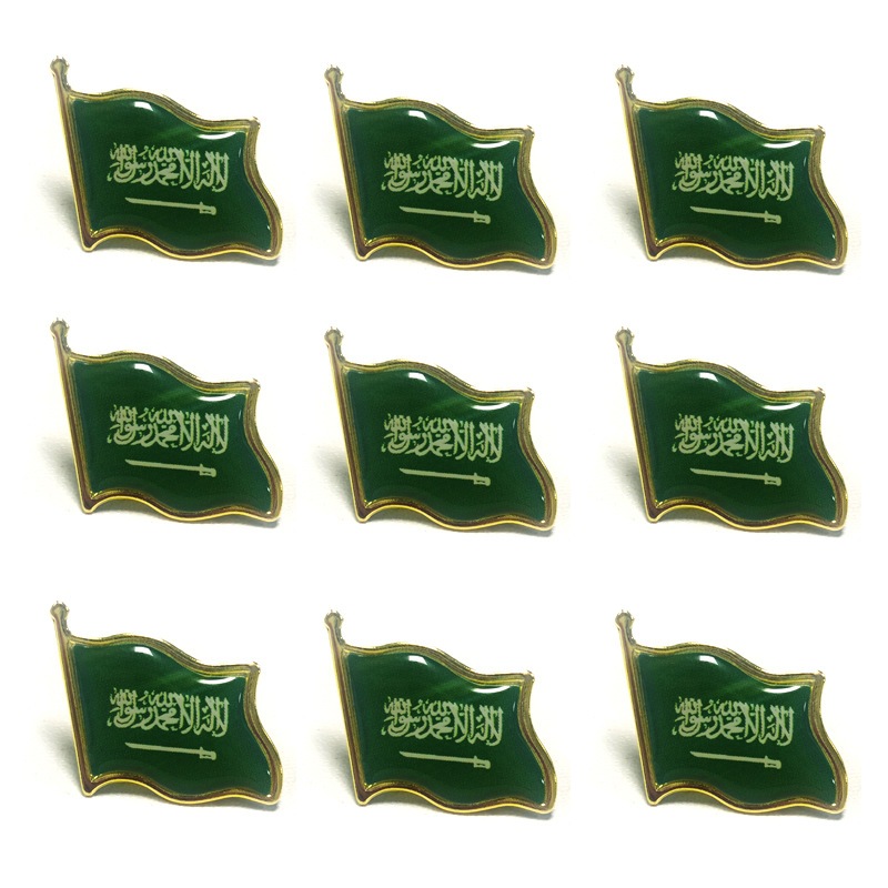 Saudi Arabian national flag crystal drop adhesive badge brooch, flags ...