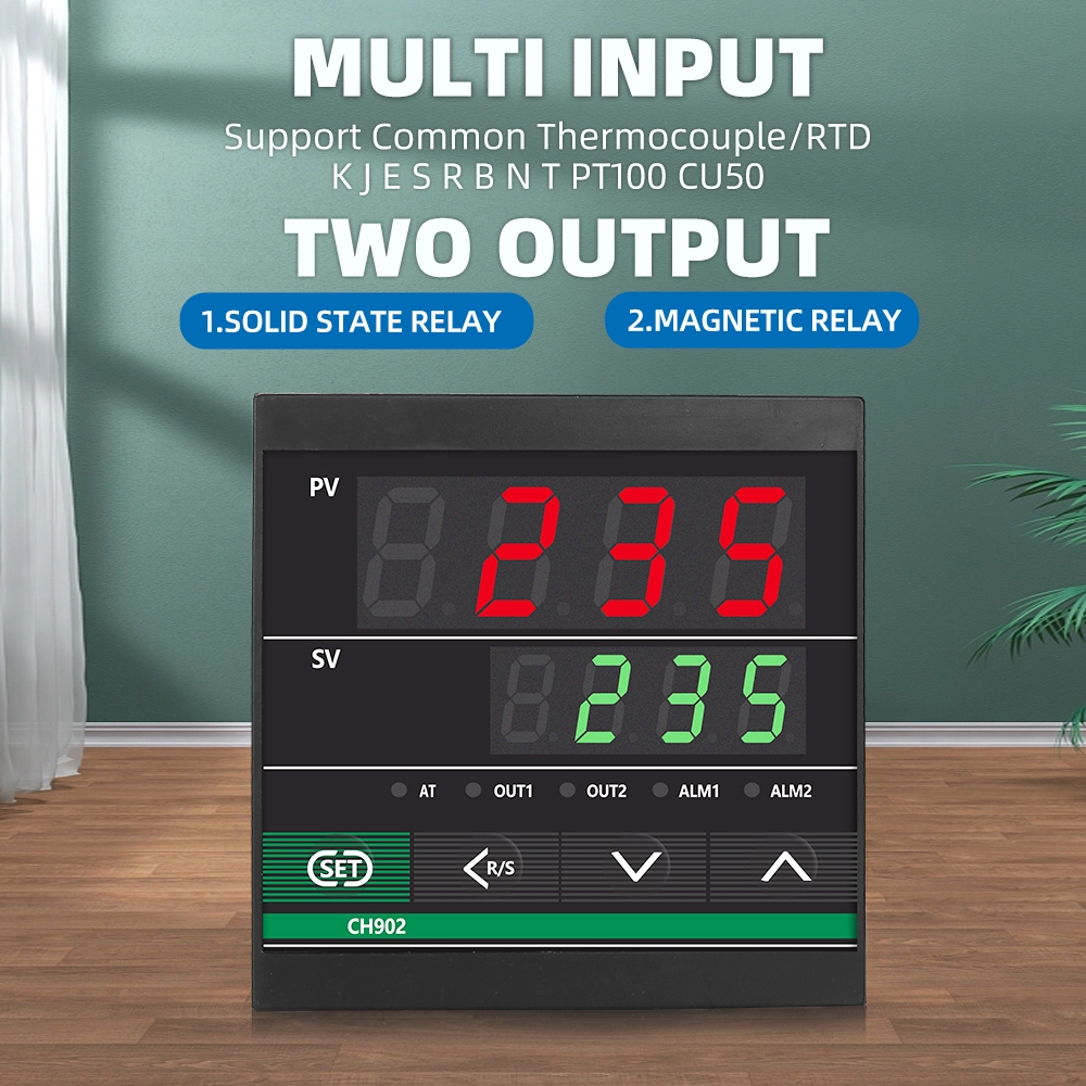 Dual Relay Output PID Temperature Controller Digital Thermostat CH102 CH402 CH702 CH902 AC110V ...