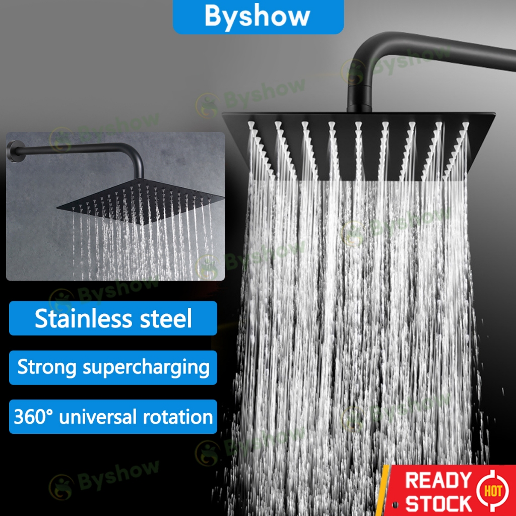【Byshow】360 degree Stainless Steel Rainfall Shower Head high pressure ...