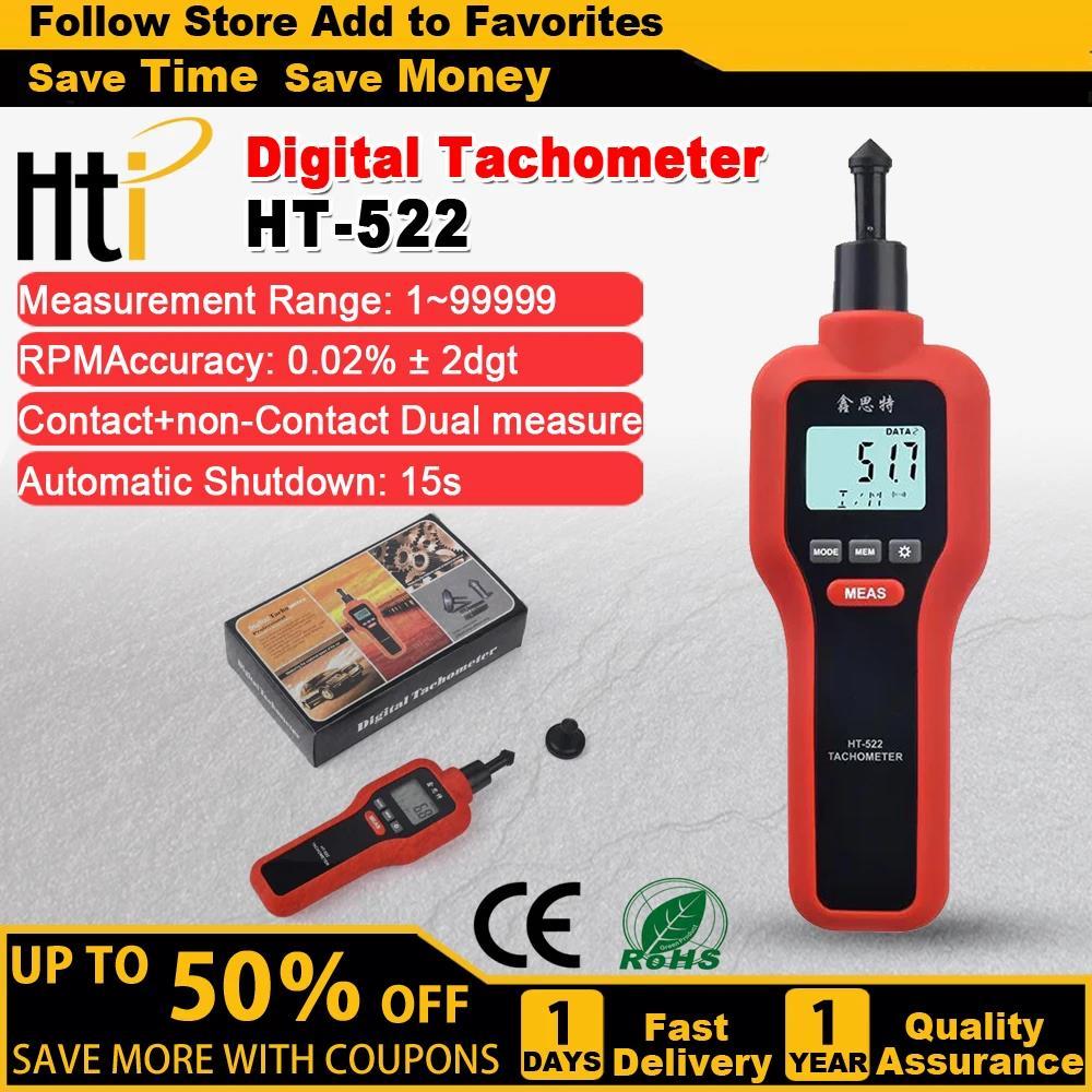 HTI HT-522 Handheld Digital Tachometer Contact and Photoelectric Tach ...
