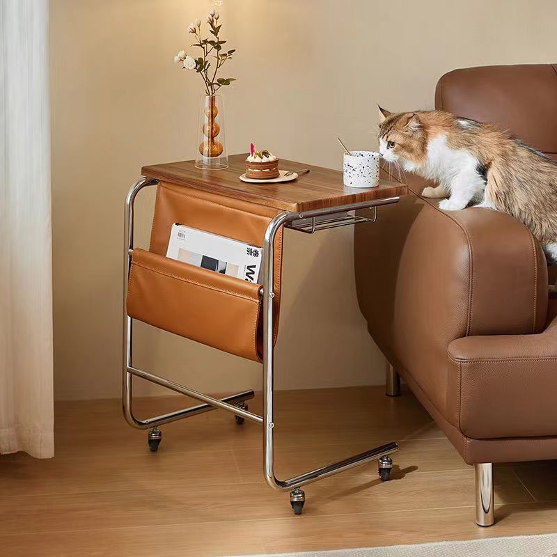 Side Table Trolley Nordic Bedside Moving Wheeled Bedside Influencer ins ...