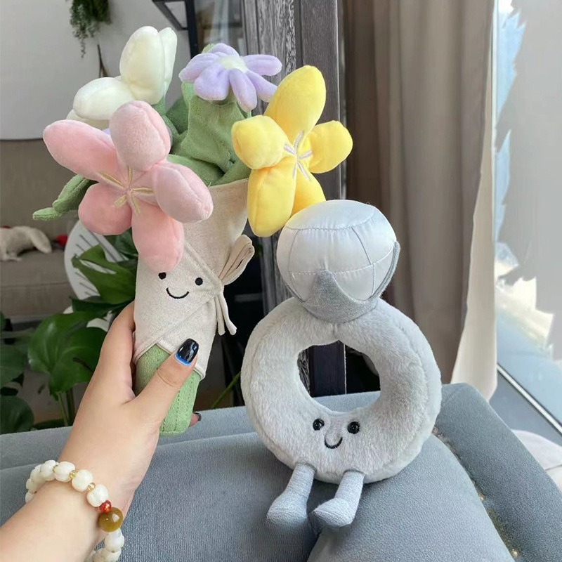 Wedding Doll Plush Toy Bouquet Doll Wedding Decoration Plushie Stuffed ...