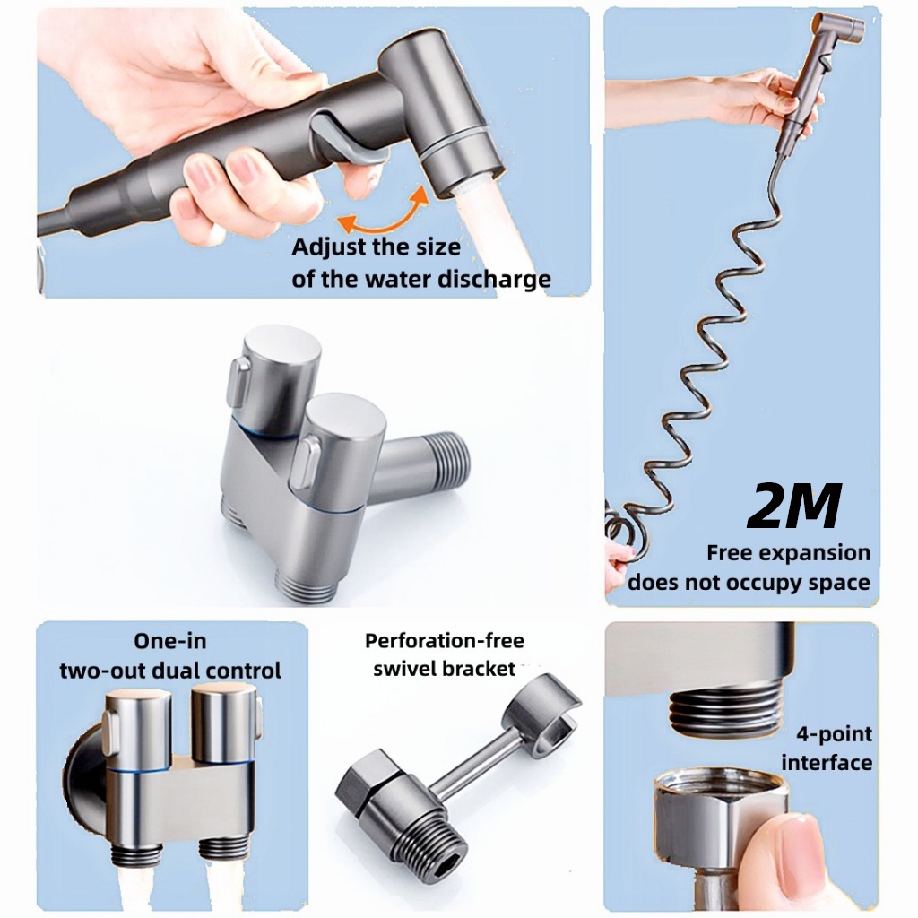Bidet spray set / Toilet spray gun set / Stainless Mini dual control ...
