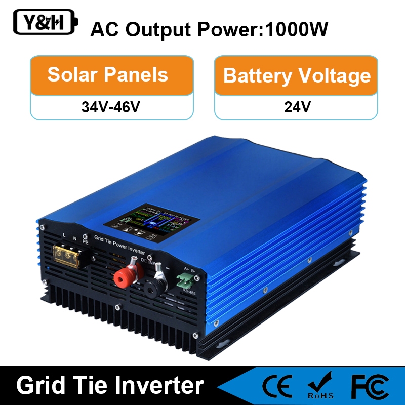 Y&H 1000W Grid Tie Inverter Power Limiter LCD Display DC26-45V Solar ...