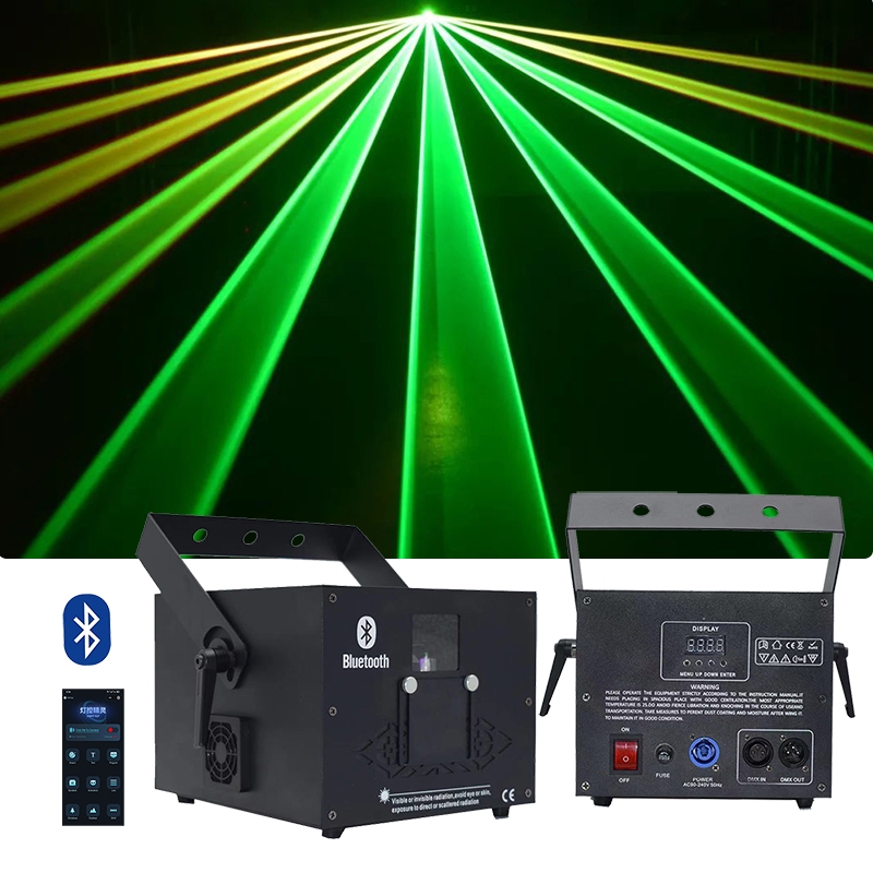 3W RGB Lazer Lampu DMX512 Line Projector Scanner Pro Stage Light For ...