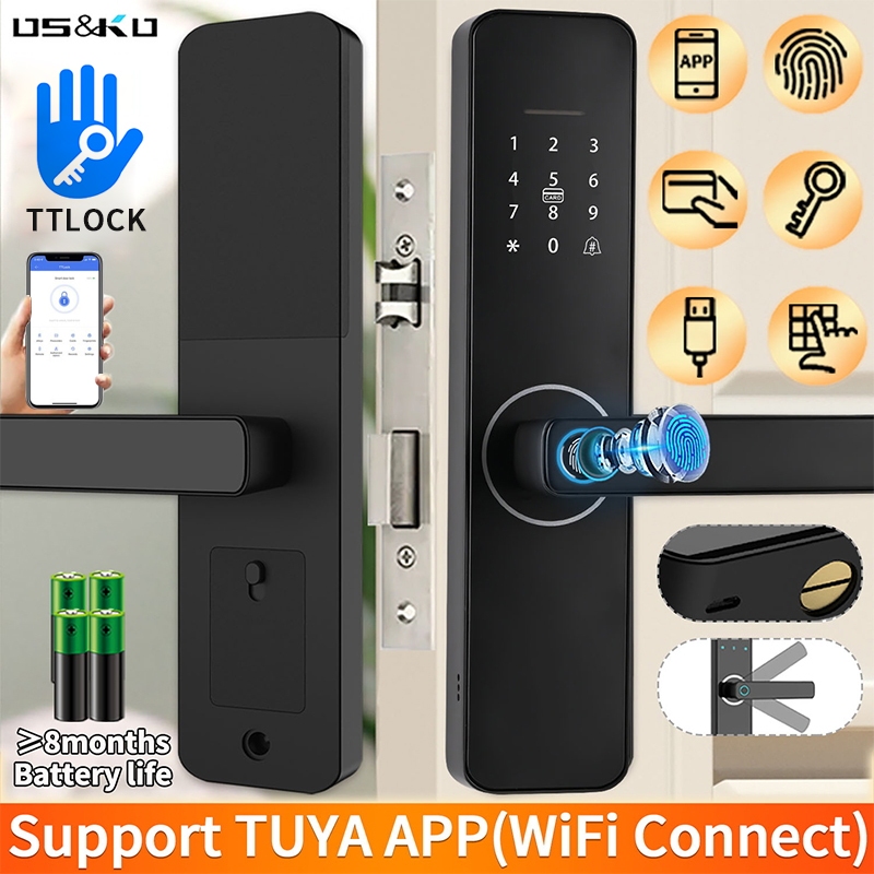 【24h Ship Out】Digital Lock Fingerprint Door Lock Electronic Password ...