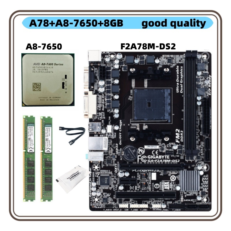 GIGABYTE FM2 FM2+ F2A78M-DS2 A8-8650 A8-7650K CPU Desktop with ...