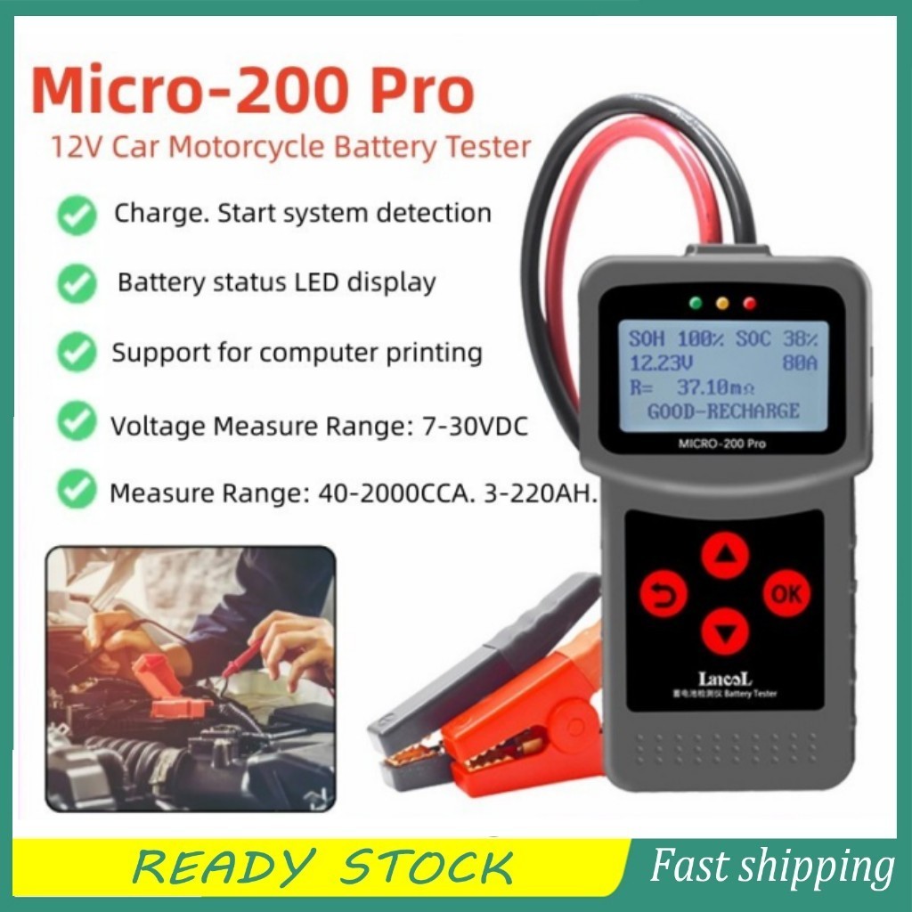IN STOCK Micro-200 Pro 12V Car Motorcycle Battery Tester Digital ...
