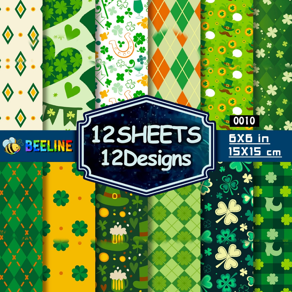 Beeline St. Paul's Day Pattern Paper Green GridScrapbook DIY Manual ...