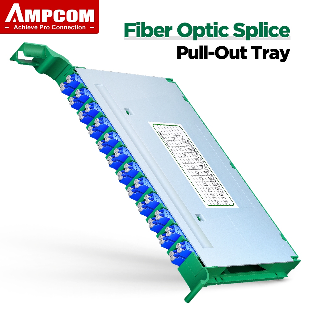 AMPCOM Pull-out Slide Splice Tray for FIber Optic ODF Enclosure Full ...