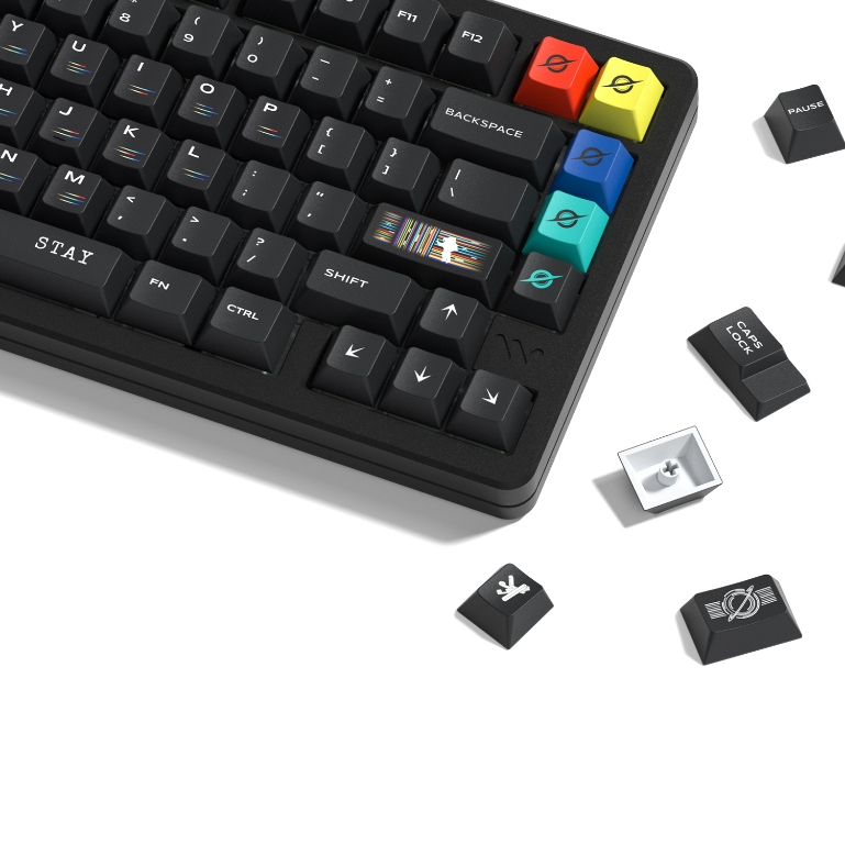WOMIER 134 Keys Starlight Dye Sub Keycaps Cherry Profile Custom ...