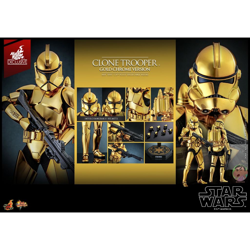 Hot Toys MMS735 STAR WARS – CLONE TROOPER (GOLD CHROME) 1/6th Scale ...