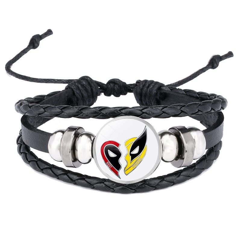 Deadpool Wolverine Leather Bracelet For Best Friend Friendship ...