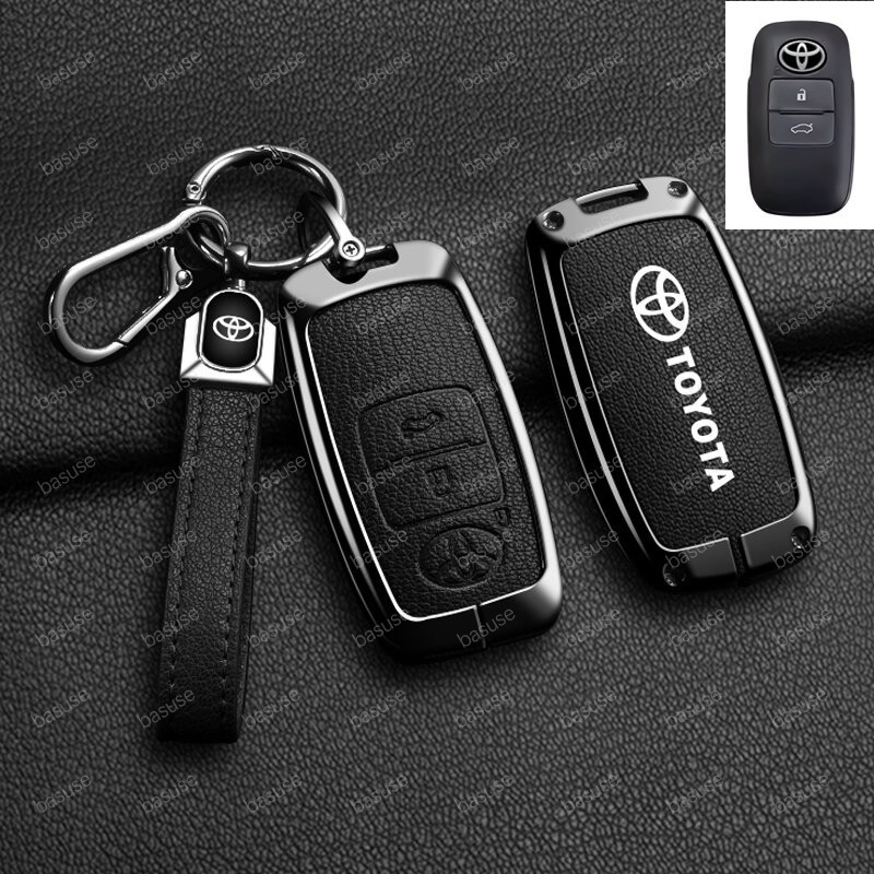 For Toyota Vios 2023 2024 Luxury Zinc Alloy Leather Smart Remote Key ...
