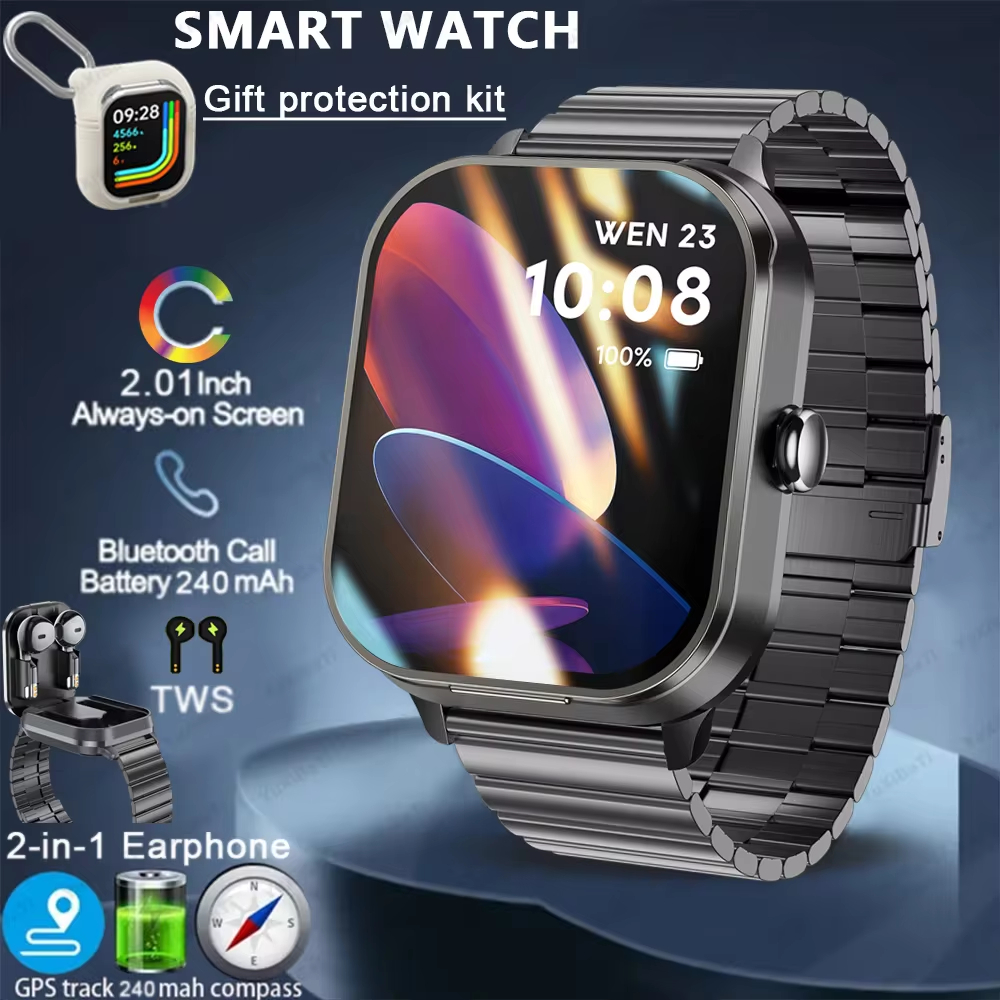 Smart Watch D8 PRO TWS 2-in-1 Earphones Bluetooth Call NFC Heart Rate ...