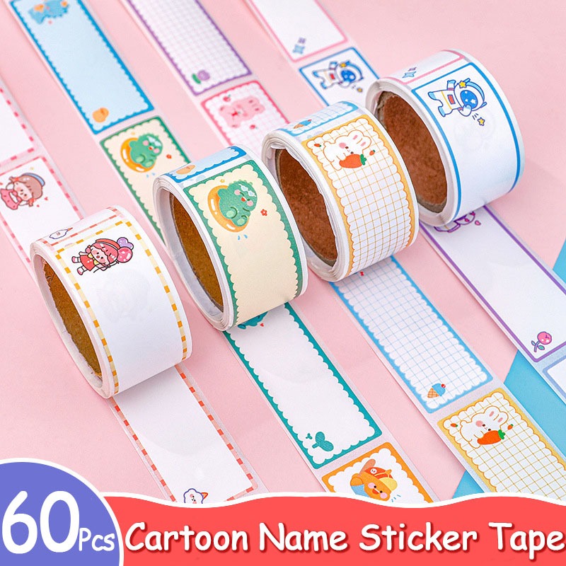 Cute Cartoon Name Sticker Tape Multi Functional Message Index Sticker ...