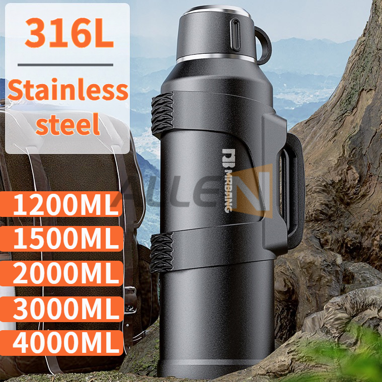 【ALLEN】4L large capacity thermos bottle , 316 Stainless Steel Thermal ...