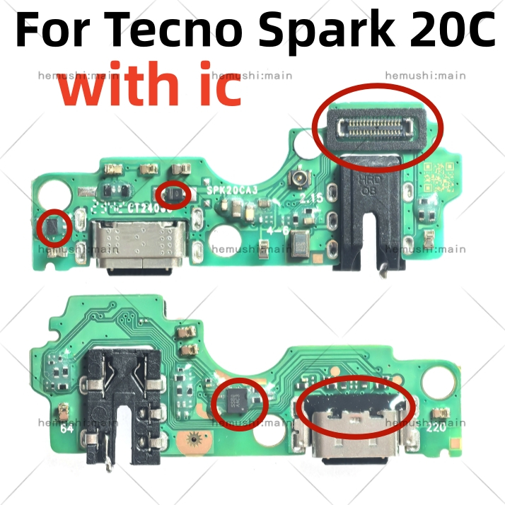 For Tecno Spark 20C BG7 BG7n USB Dock Charger Port Plug Headphone Audio Jack Microphone Charging ...