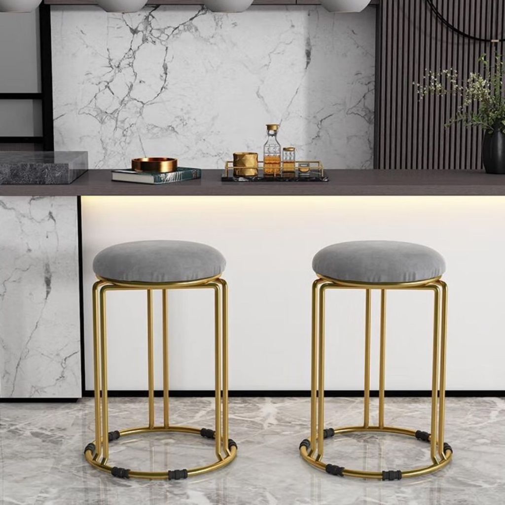 Stool Luxury Stacking Chairs Folding Furniture Space Savers Gold Frame ...