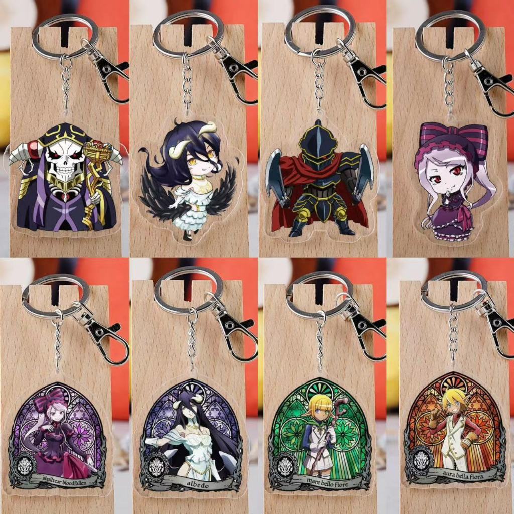 Anime overlord Acrylic Keychain Bone King Albedo Transparent Pendant ...
