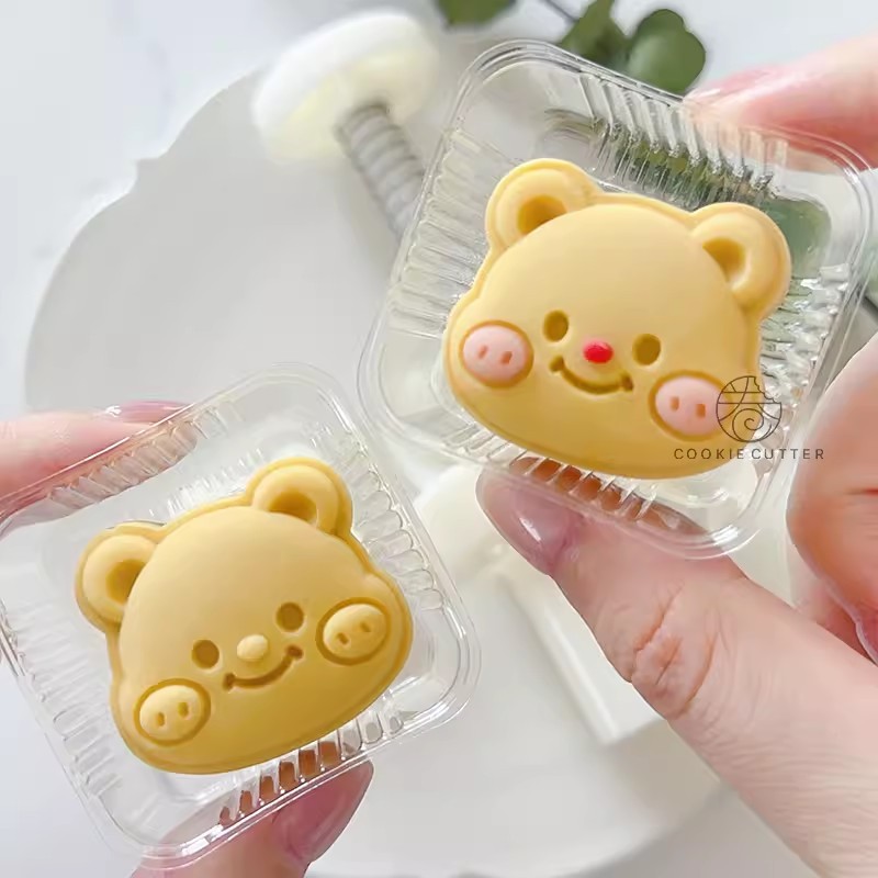 20g 30g Cute Mini Butter Bear Moon Cake Hand Press Mold Cookie Cutter ...