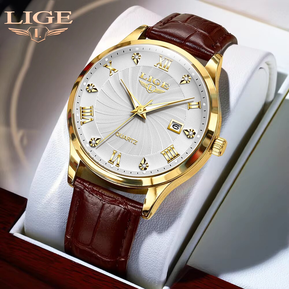 LIGE Jam Tangan Lelaki Perempuan Business Watch Original For Man Quartz ...