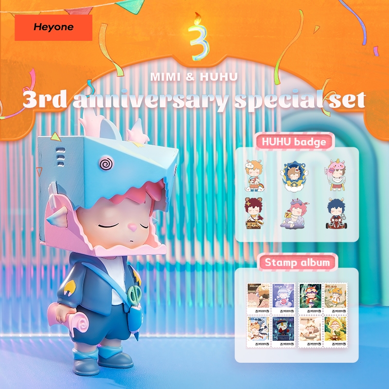Heyone MIHU 3rd anniversary special set（special figure + 6 badge +stamp ...