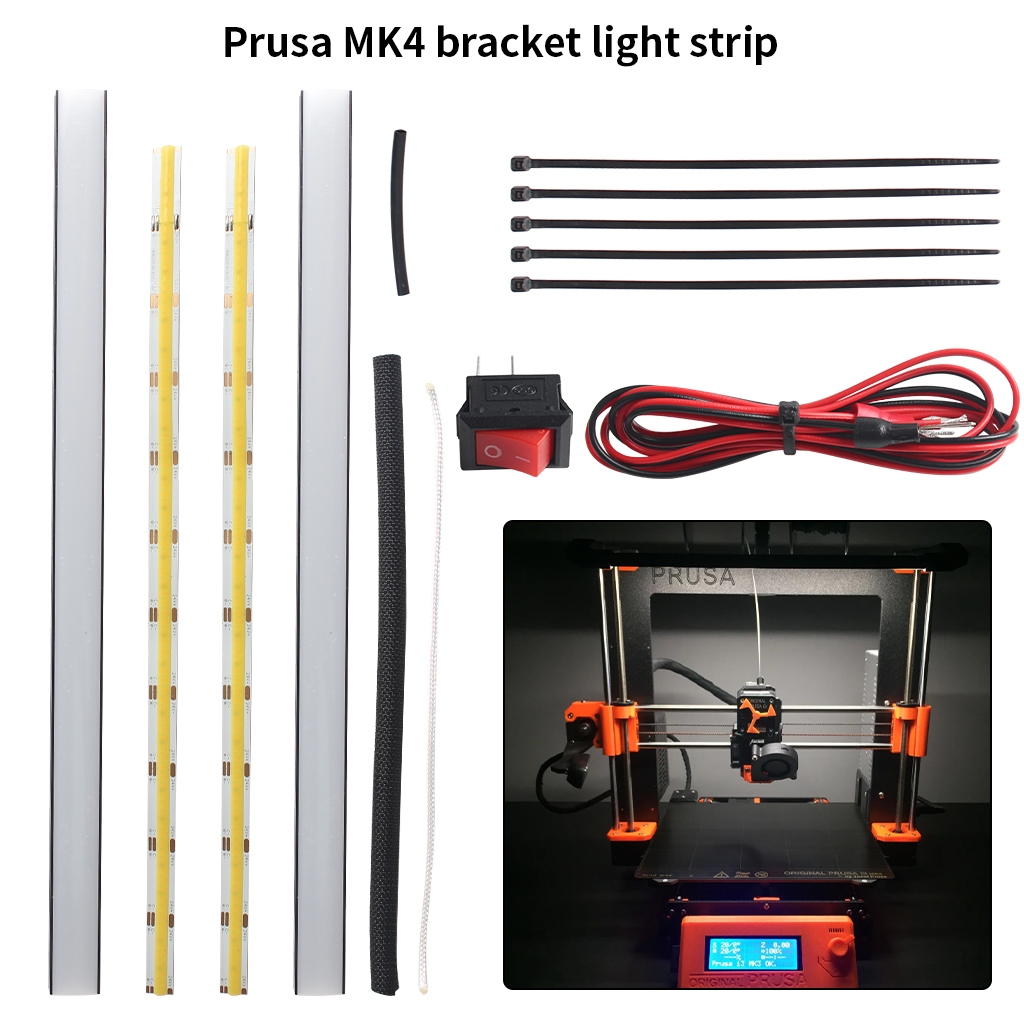 For Prusa MK4 3D Printer Dual LED Light Bar 24V Ultra Bright Kit for ...