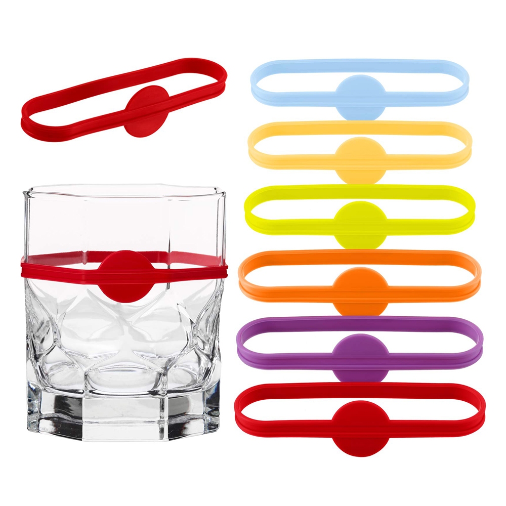 Wine Glass Markers Set of 12 Silicone Drink Glass Charms Tags ...