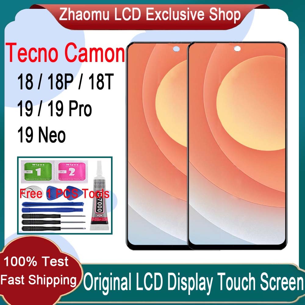Original Tecno Camon 18 18P 18T 19 19 Pro 19 Neo LCD Display Touch Screen Replacement | Shopee ...