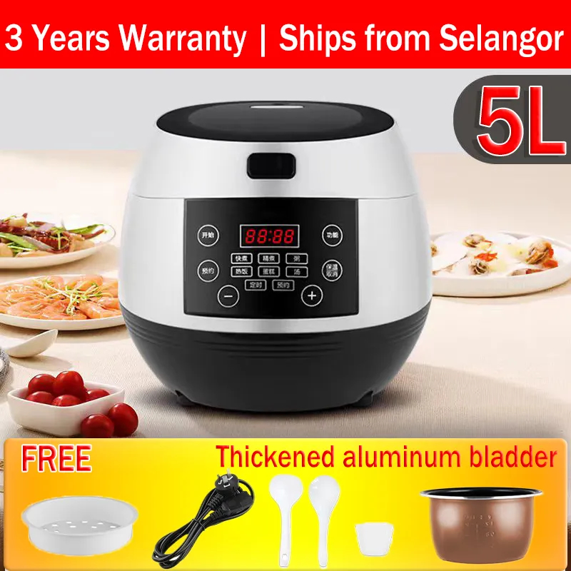 5L Smart Rice Cooker Appointment Timer Smart Touch Screen Household Multi-function Rice Cooker ...