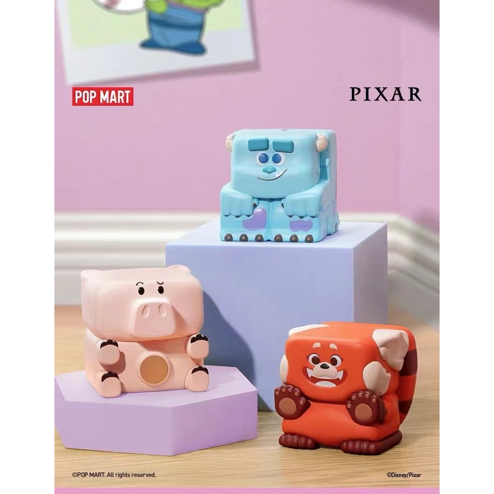 POPMART Bubbles Matt Disney/Pixar POP CUBE-3 series of hand-made blind ...
