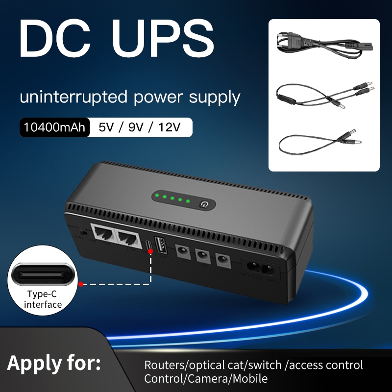 Battery Plug Backup DC UPS Uninterruptible Power Supply 10400mah 5v 9v ...