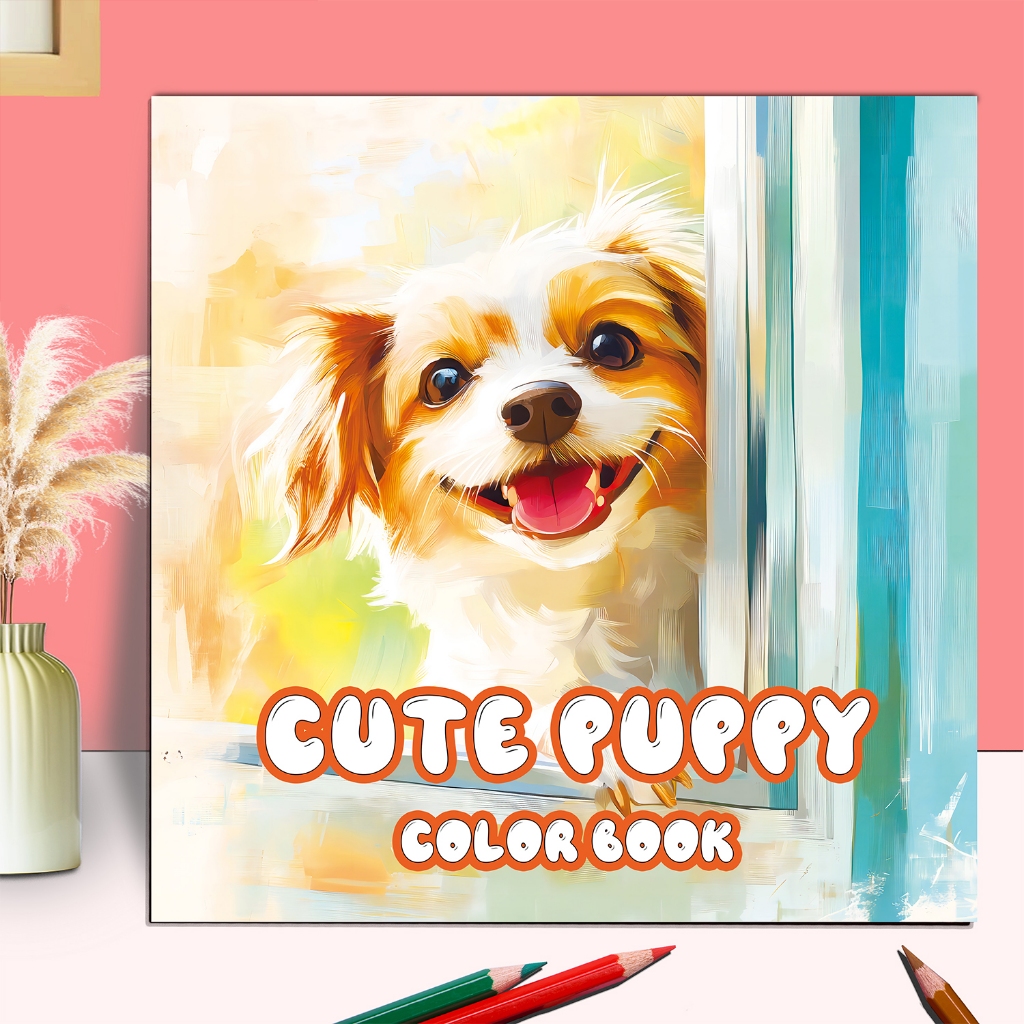 Adorable Puppy Colouring Book Realistic Animal Illustrations Perfect ...