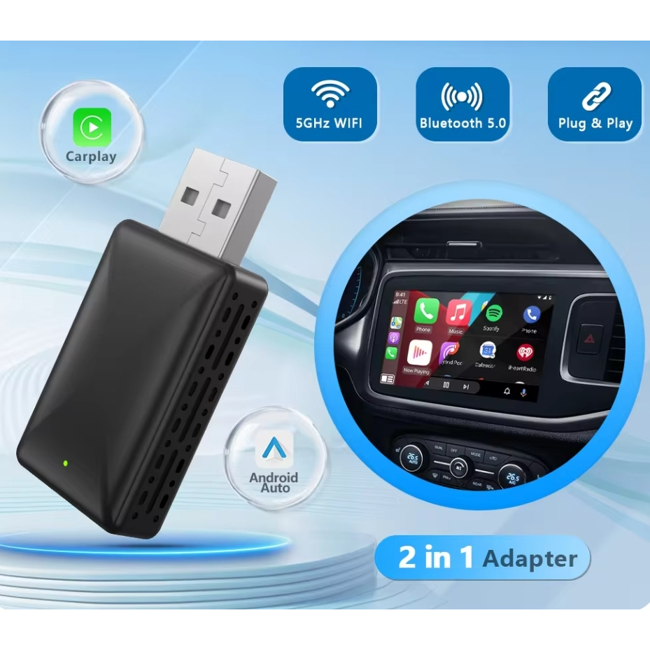 2024 Mini Apple CarPlay Wireless Adapter Car Play Dongle Bluetooth WiFi ...