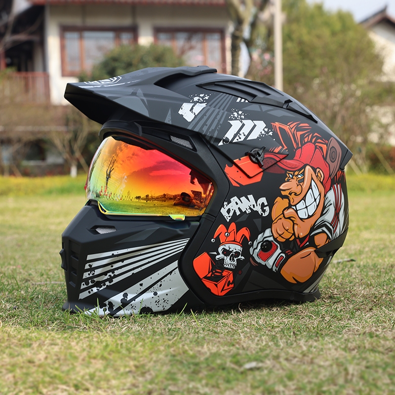 ORZ helmet retro helmet street warrior combination helmet detachable ...