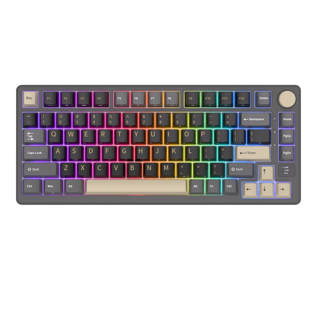 RK ROYAL KLUDGE RKM75 Gasket 81 Keys Wireless Mechanical Keyboard ...